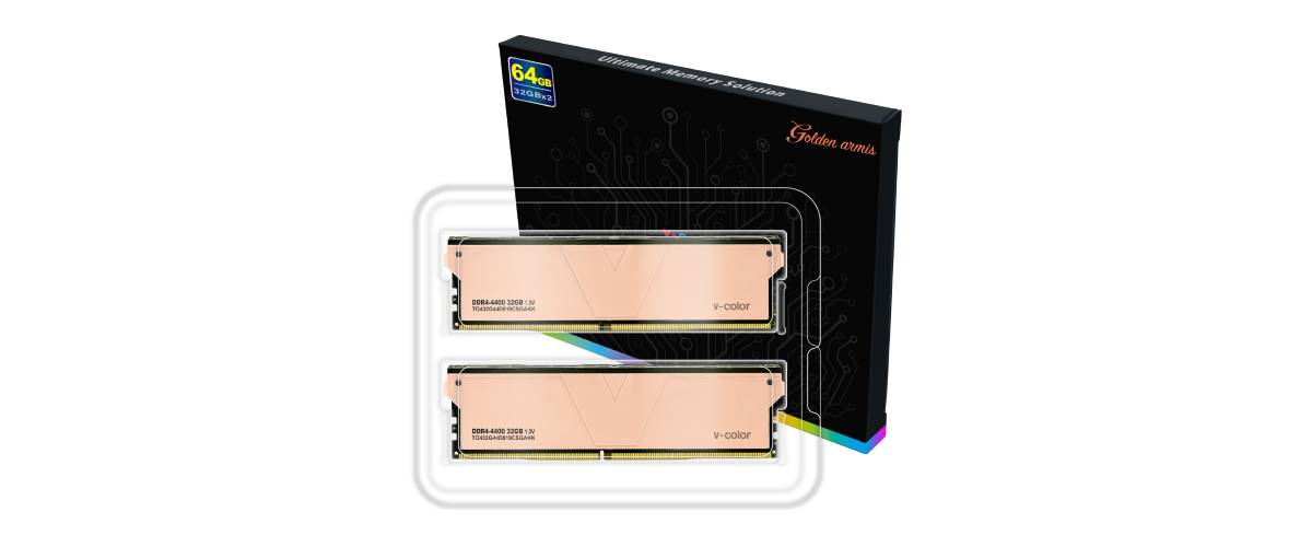 แรมพีซี v-color Ram PC DDR4 64GB/4400MHz.CL19 (32GBx2) Skywalker Plus ...