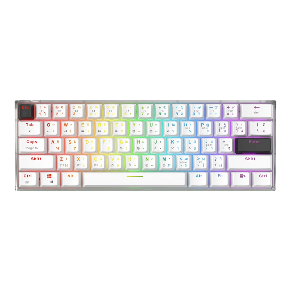 คีย์บอร์ดเกมมิ่ง Fantech Gaming Keyboard MK860 Mechanical White ...