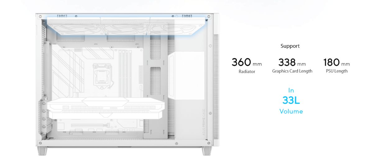 เคสคอมพิวเตอร์ Asus Computer Case AP201 Prime Mesh Black