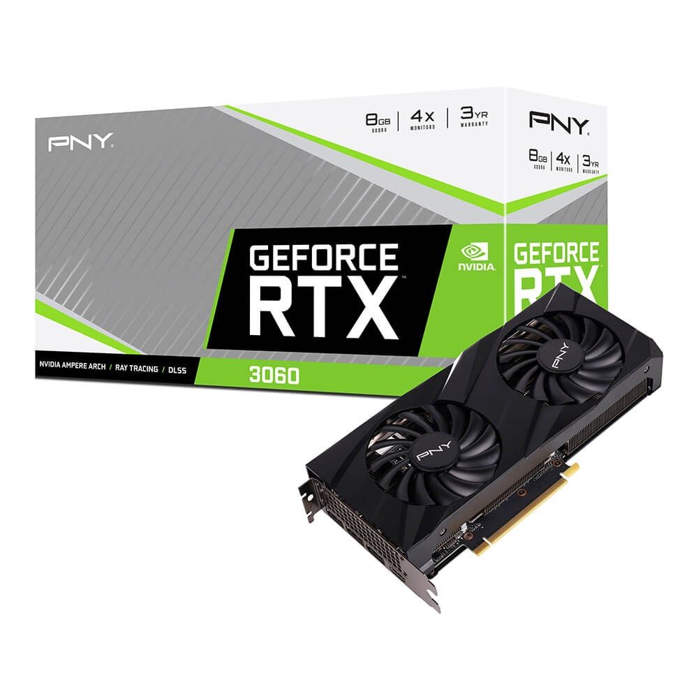 การ์ดจอ PNY VGA GeForce RTX 3060 Verto Dual Fan 8GB GDDR6 128-bit