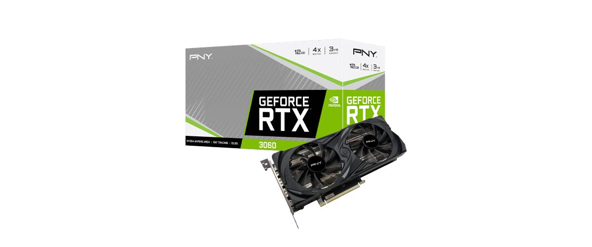 การ์ดจอ PNY VGA GeForce RTX 3060 UPRISING Dual Fan 12GB GDDR6 192-bit