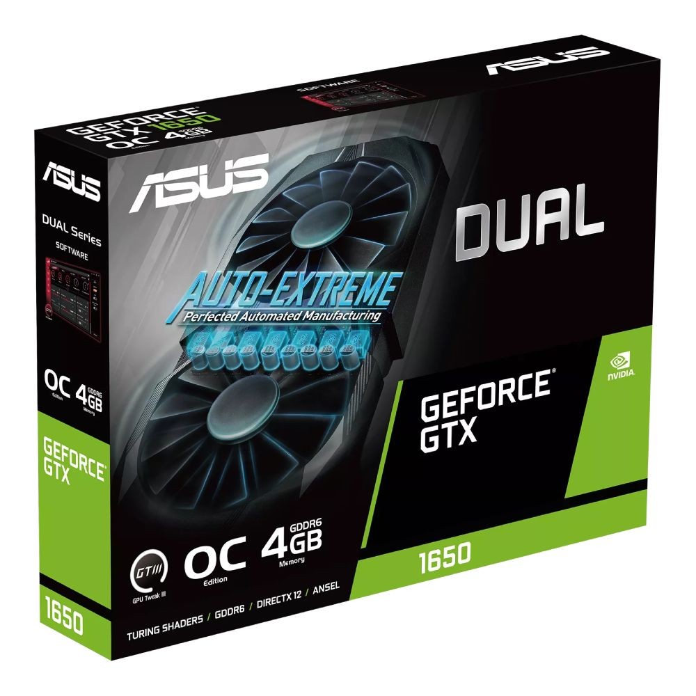 การ์ดจอ ASUS VGA DUAL-GTX1650-O4GD6-P-V2 4GB GDDR6 128-bit