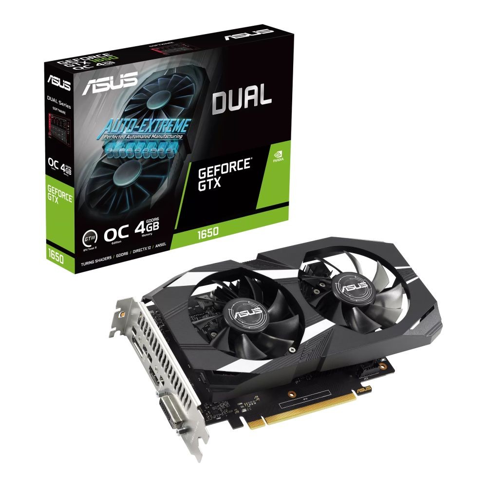 การ์ดจอ ASUS VGA DUAL-GTX1650-O4GD6-P-V2 4GB GDDR6 128-bit