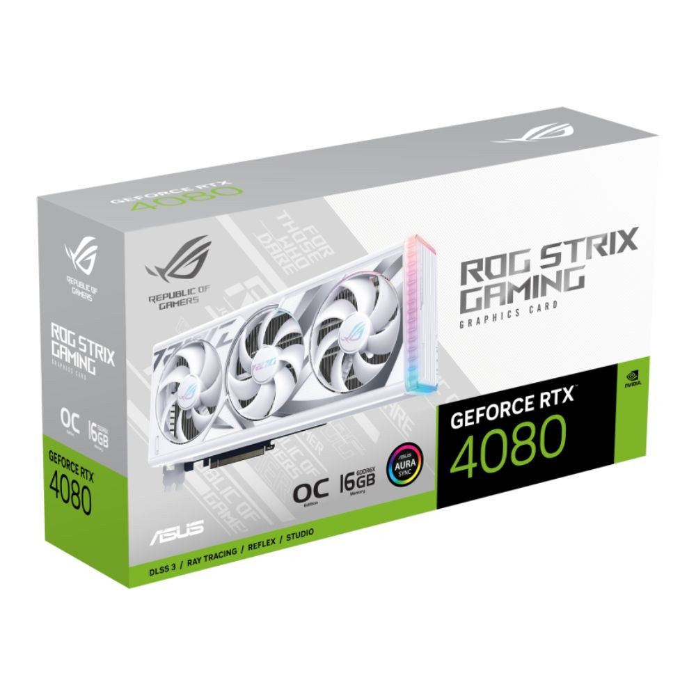 การ์ดจอ ASUS VGA ROG-STRIX-RTX4080-O16G-WHITE 16GB GDDR6X 256-bit