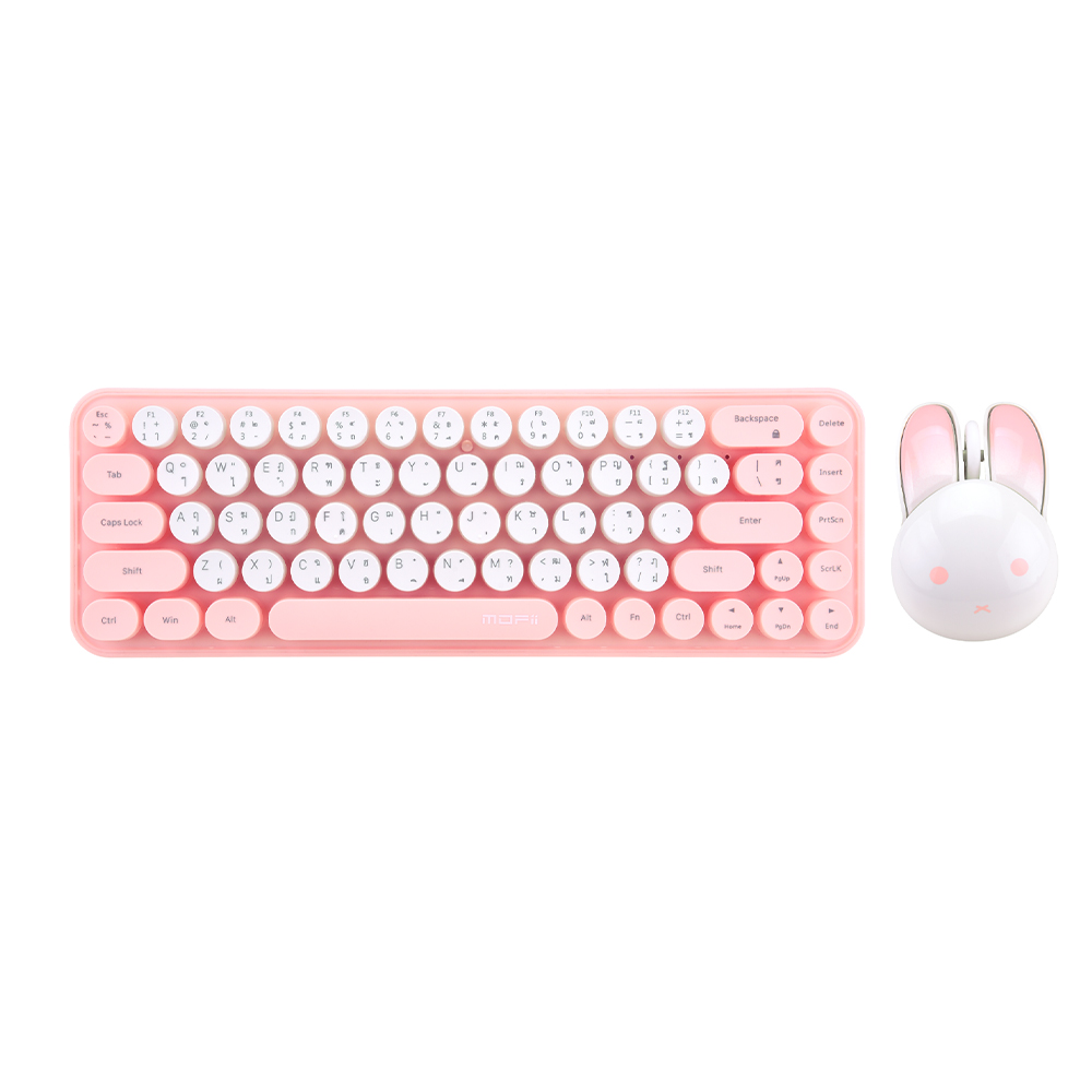 คีย์บอร์ดและเมาส์ไร้สาย MOFii รุ่น Bunny Pink Milk