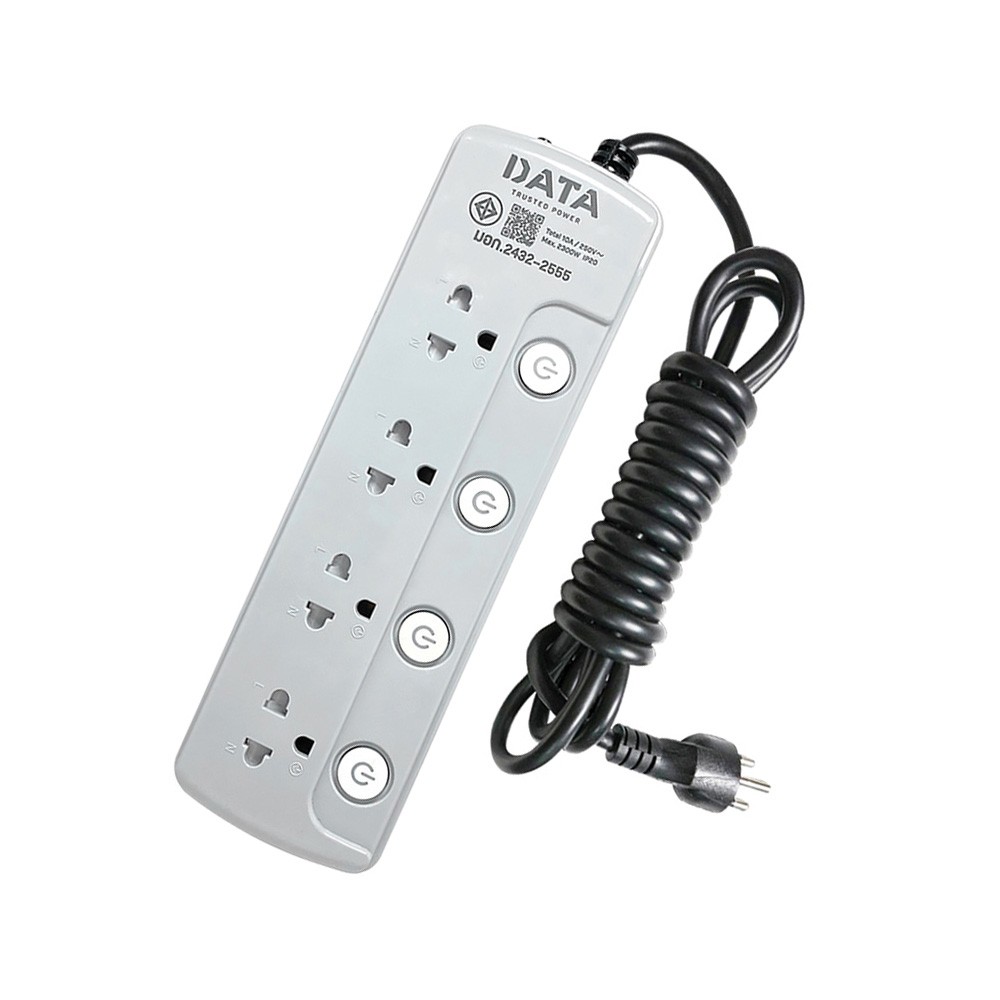 รางปลั๊กไฟ DATA TIS Plug 4 Way 4 Switch 5M. (LV4695) Grey ซื้อ 1 ได้ถึง ...
