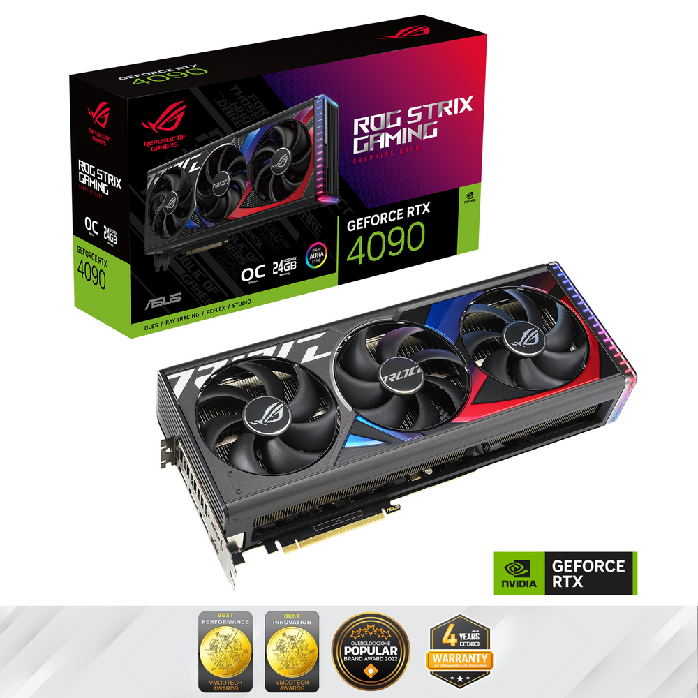 การ์ดจอ Asus VGA ROG-STRIX-RTX4090-O24G 24GB GDDR6X 384-bit