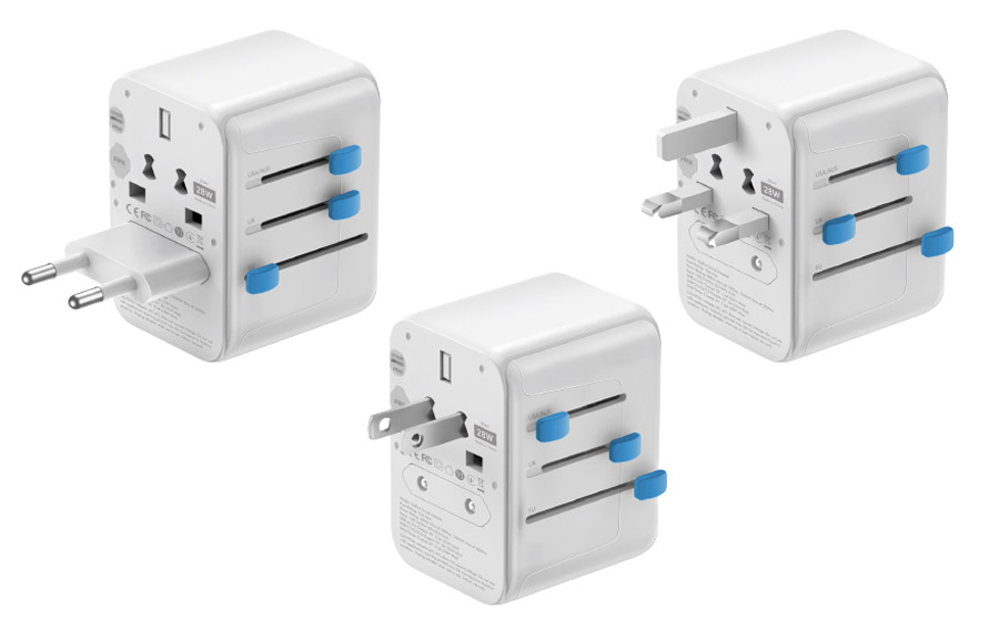 Bazic หัวแปลงปลั๊กไฟ รุ่น GoPORT Travel Adapter 28W