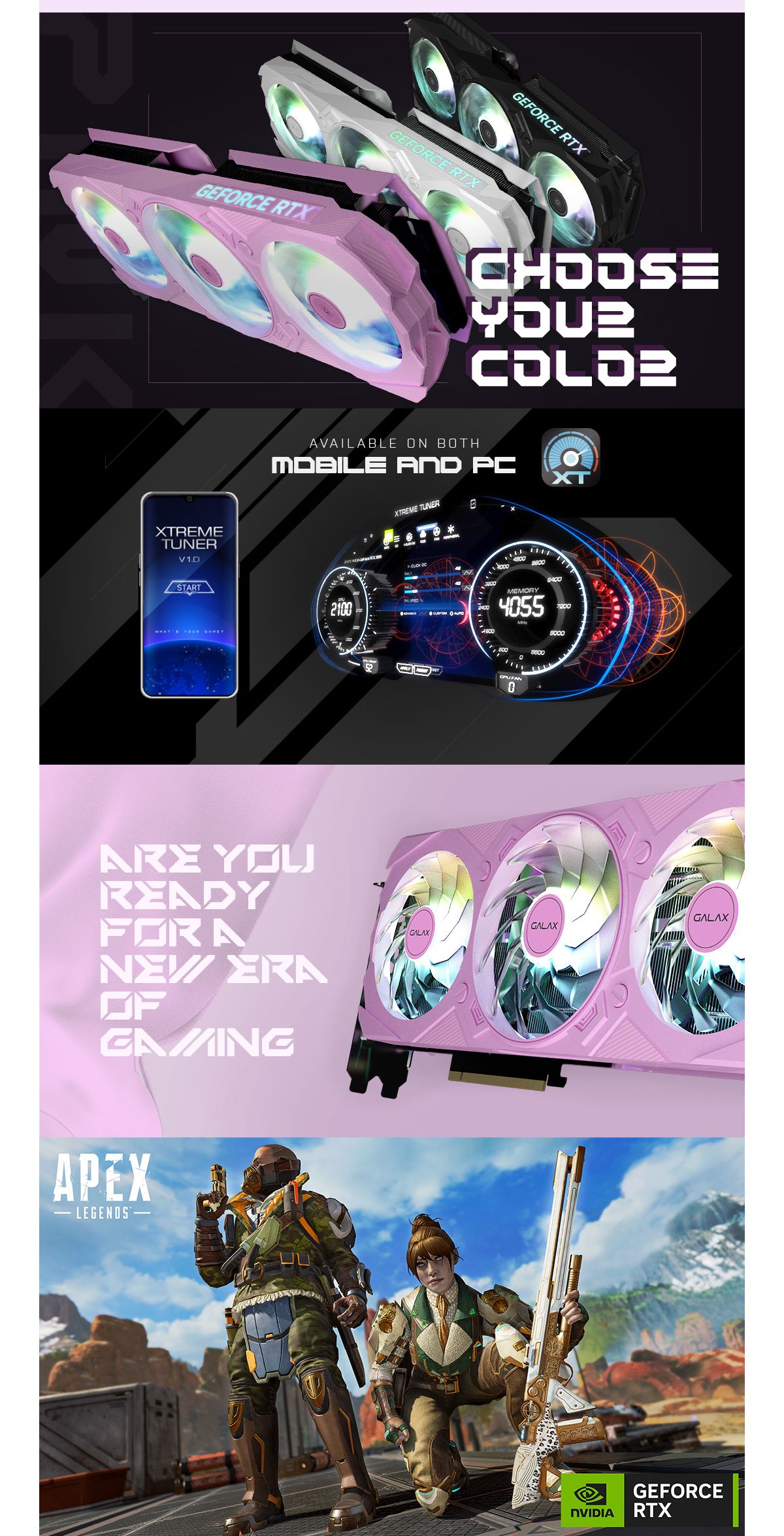 การ์ดจอ GALAX GeForce RTX 4070 EX Gamer Pink 12GB