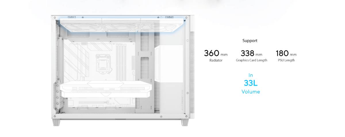 เคสคอมพิวเตอร์ Asus Computer Case Prime AP201 Tempered Glass