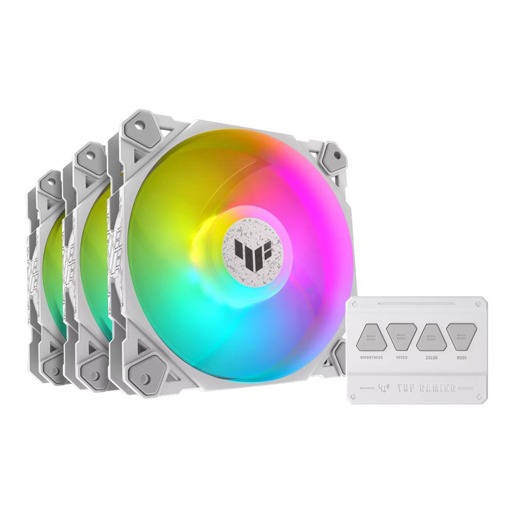 พัดลมคอม Asus Fan TUF Gaming TF120 ARGB (Triple Fan) - White Edition