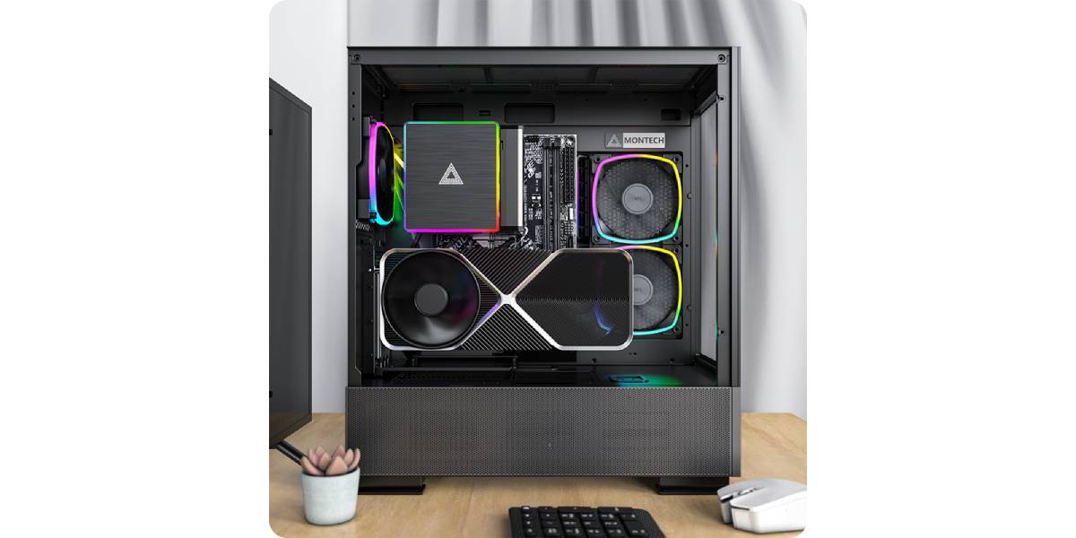 เคสคอมพิวเตอร์ Montech Computer Case SKY TWO Black