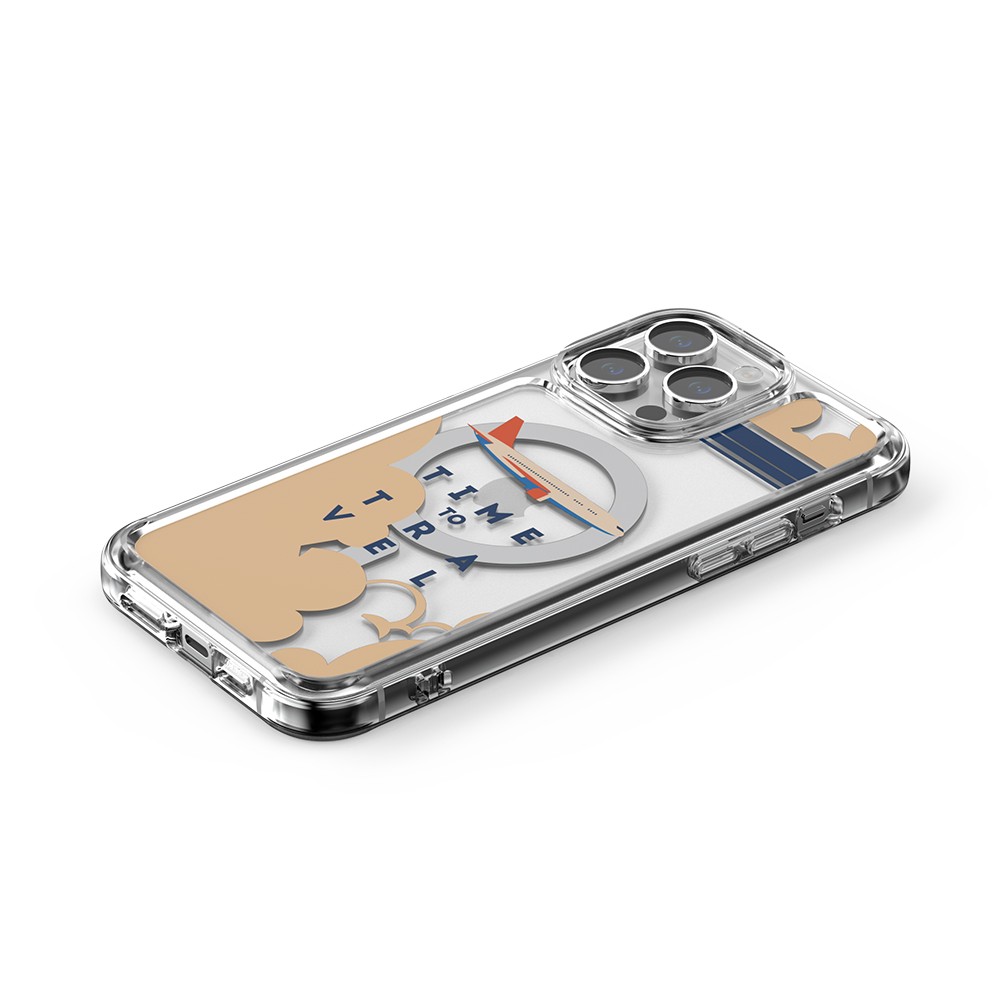 NEWNESS เคส iPhone 14Pro Max (6.7) Travel Beige Cloud Magsafe Transparent