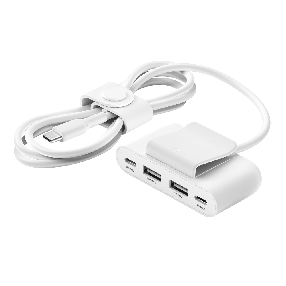 Belkin Port Hub 4-port Power Extender 300W (2xUSB-A, 2xUSB-C) with ...