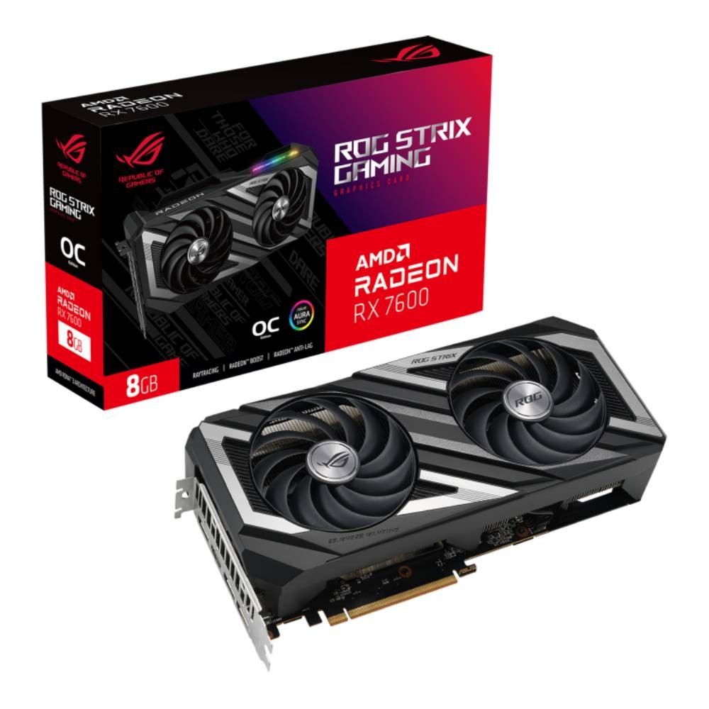 การ์ดจอ ASUS VGA ROG-STRIX-RX7600-O8G-GAMING GDDR6 128-bit