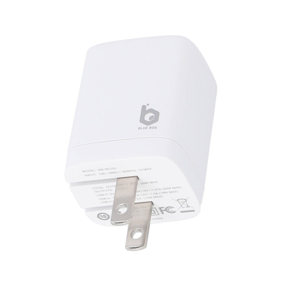 อะแดปเตอร์ Blue Box Wall USB Charger 1 USB-A QC18W / 1 USB-C (PD20W) BB ...