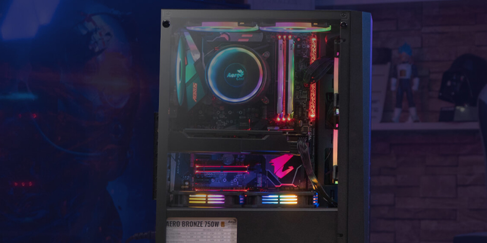 เคสคอมพิวเตอร์ AeroCool Computer Case ATX CASE DELTA - Black