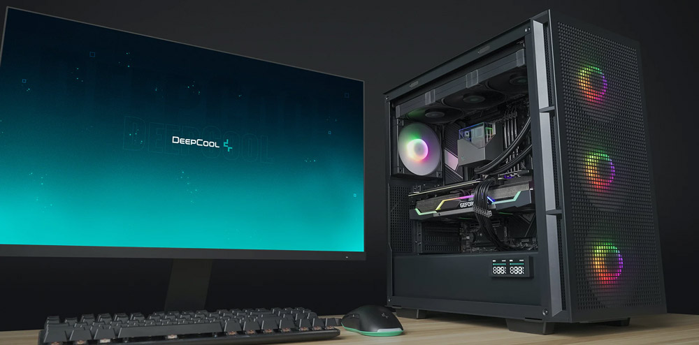 เคสคอมพิวเตอร์ Deepcool Computer Case E-ATX CH560 DIGITAL - Black