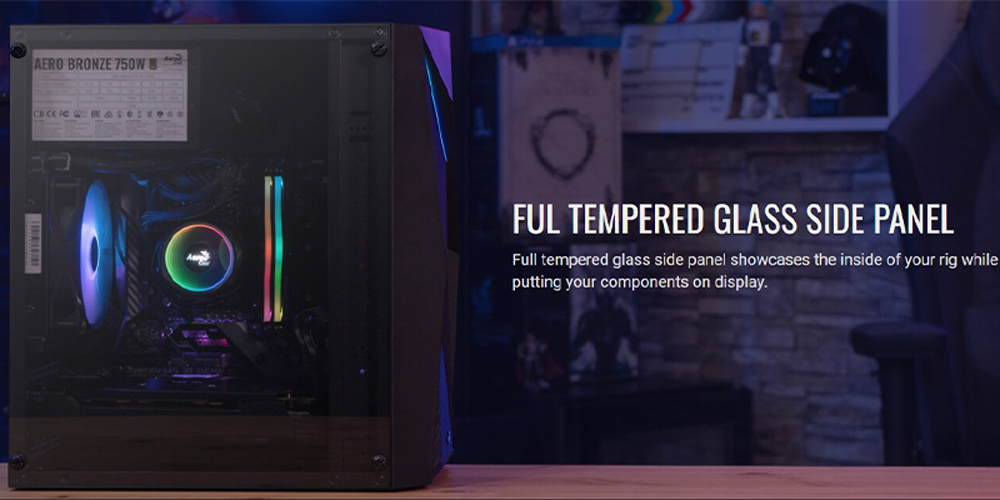 เคสคอมพิวเตอร์ AeroCool Computer Case M-ATX CASE RAIDER MINI - Black