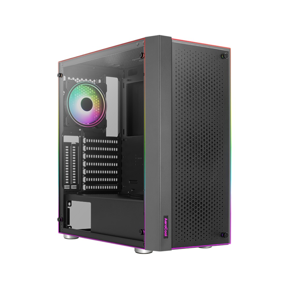 เคสคอมพิวเตอร์ AeroCool Computer Case Skribble-G-BK-v1 Black