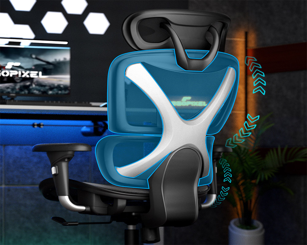 เก้าอี้เพื่อสุขภาพ Ergo Pixel Ergonomic Chair Virtuoso Riposo Black