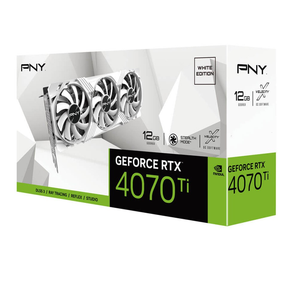 การ์ดจอ PNY VGA GeForce RTX 4070 Ti 12GB LED Verto White Edition GDDR6X ...