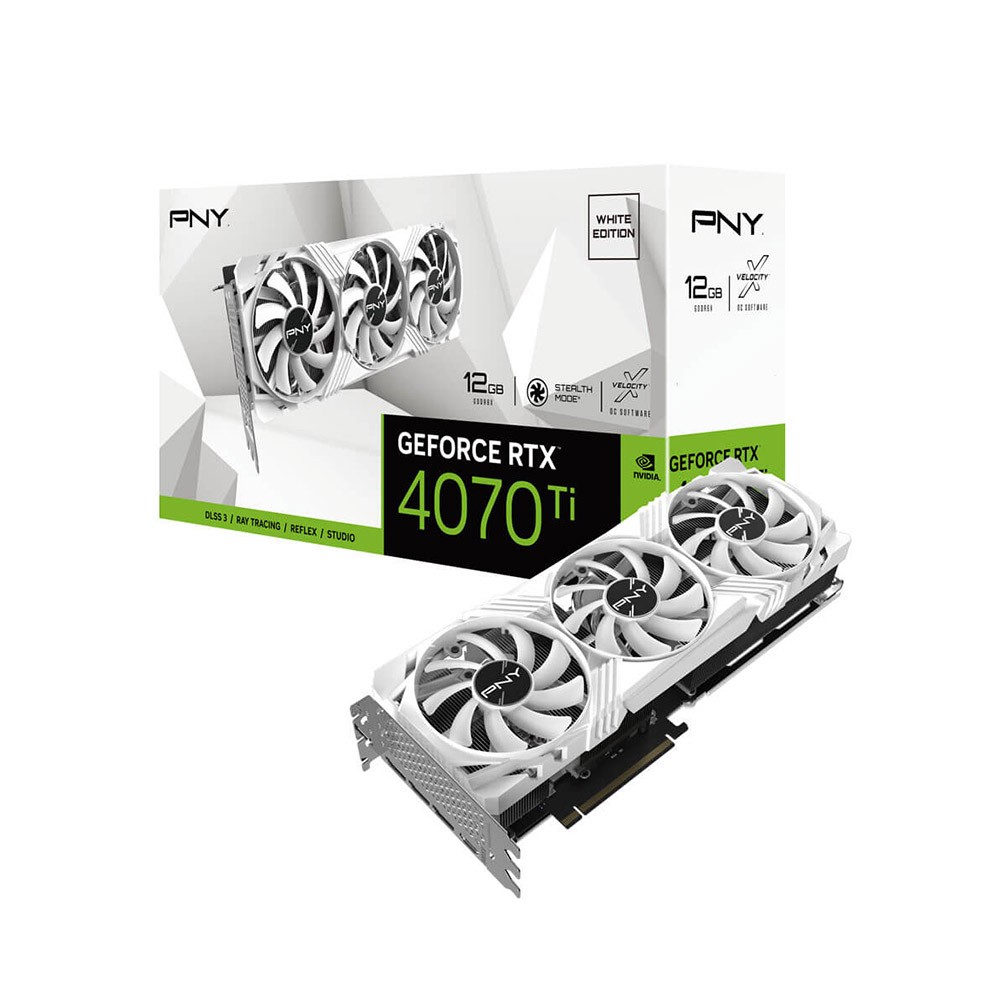การ์ดจอ PNY VGA GeForce RTX 4070 Ti 12GB LED Verto White Edition GDDR6X ...