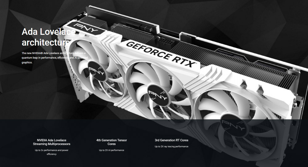 การ์ดจอ PNY VGA GeForce RTX 4070 Ti 12GB LED Verto White Edition GDDR6X ...