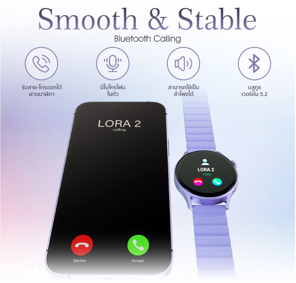 สมาร์ทวอทช์ Kieslect Lady Calling Watch Lora 2 สี Purple
