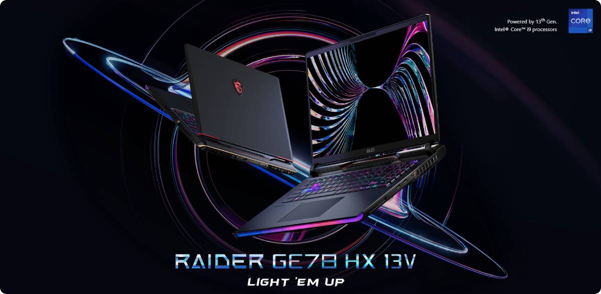 โน๊ตบุ๊ค MSI Raider GE78HX 13VI-404TH Core Black