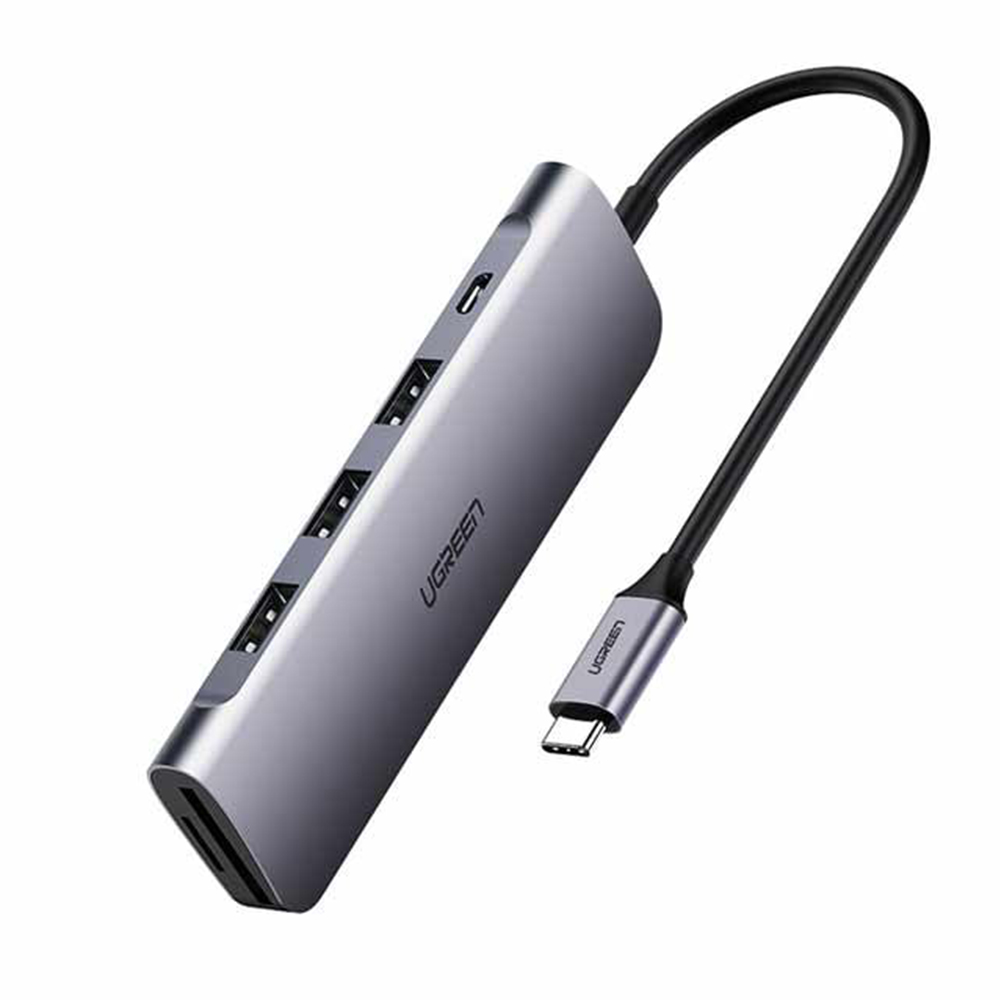 Ugreen Port Hub 6-in-1 USB-C to HDMI + 2 USB3.0 + TF/SD + 100W PD Gray ...