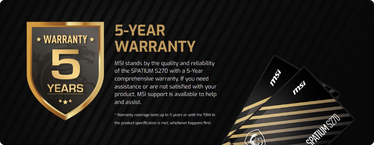 เอสเอสดี MSI SSD SPATIUM S270 SATA 120GB R500MB/s W360MB/s 5Year