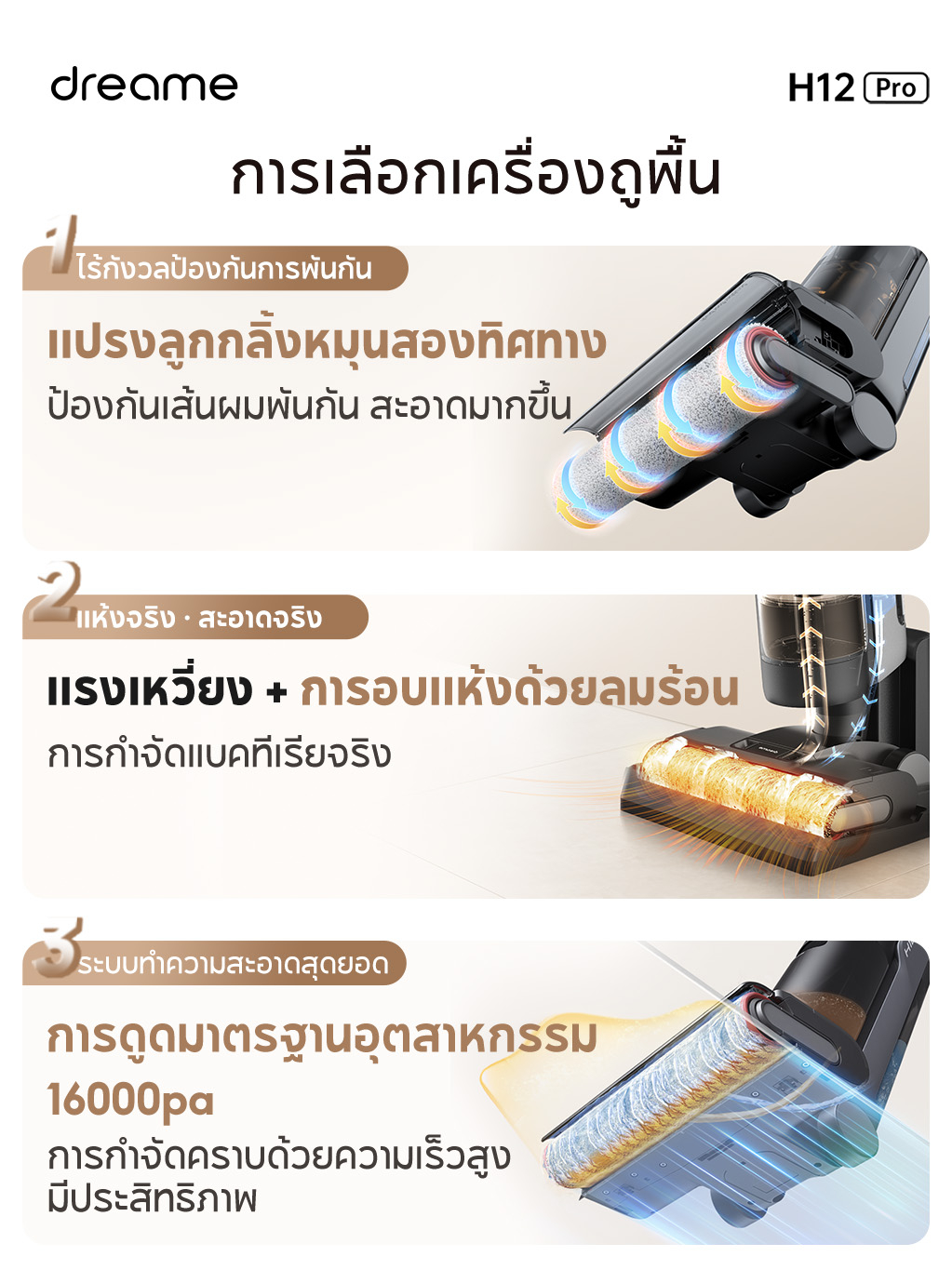 เครื่องดูดฝุ่น Dreame H12 Pro Wet and Dry Vacuum Black
