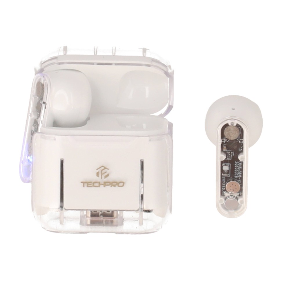 หูฟังไร้สาย TECHPRO Mini TWS Transparent T01 สี White