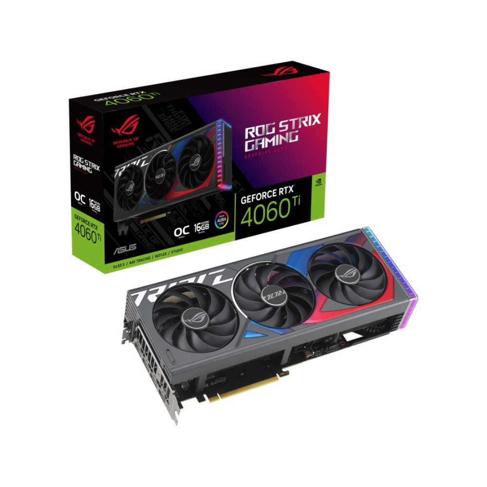 การ์ดจอ ASUS VGA ROG-STRIX-RTX4060TI-O16G-GAMING 16GB GDDR6 128-bit