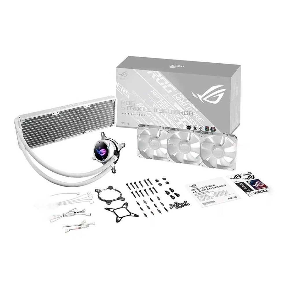 ชุดระบายความร้อนซีพียู Asus CPU Cooler ROG STRIX LC II 360 RGB WHITE ...