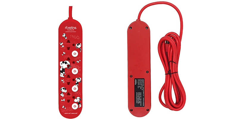 ปลั๊กไฟ AnitechTIS Plug 4 Way 4 Switch 3 M. (SNP-H3534) Snoopy Red ...