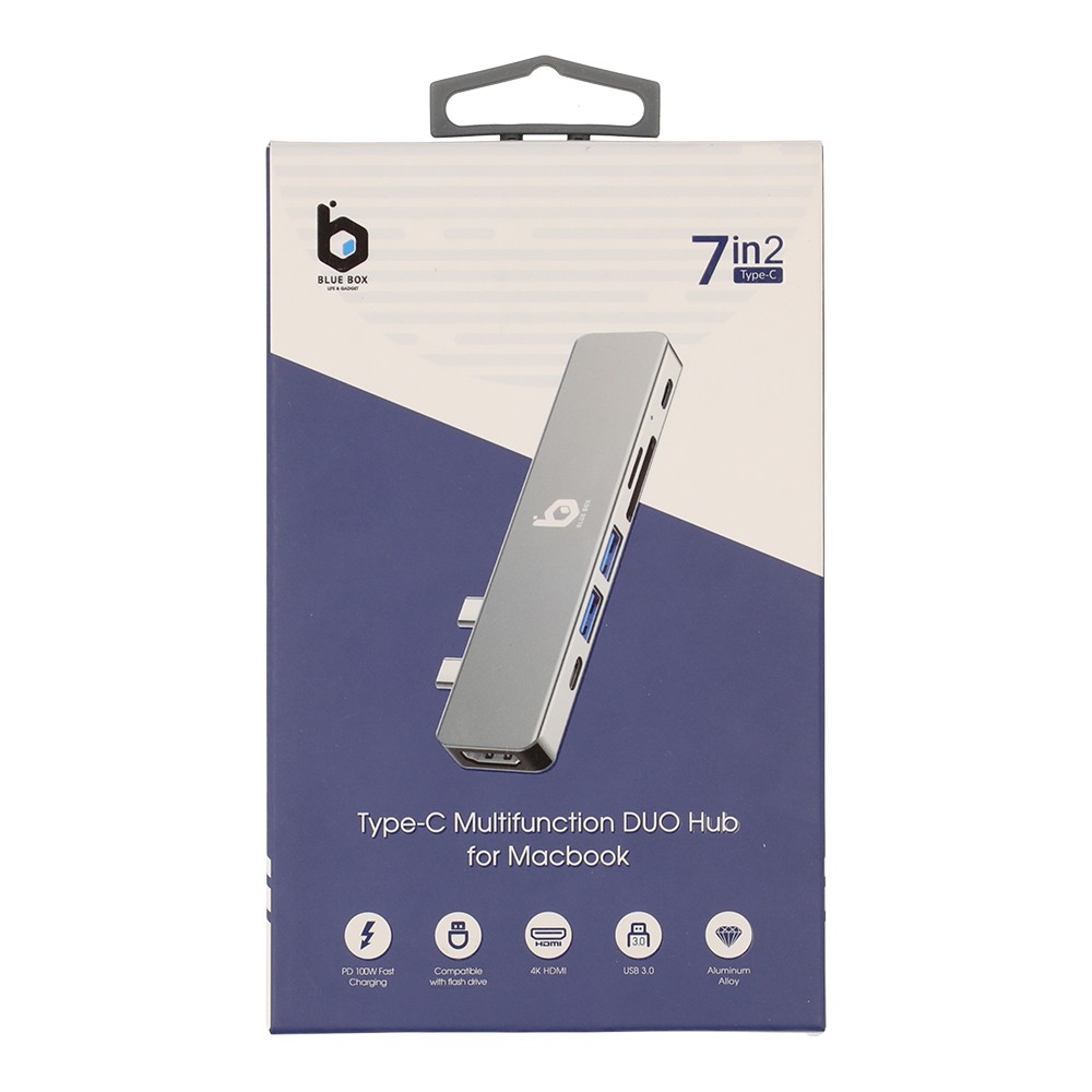 Blue Box Port Hub Type-C DUO 7-in-2 Multifunction Converter for Macbook ...