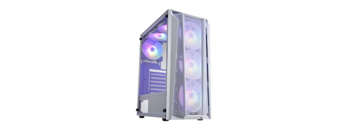 เคสคอมพิวเตอร์ Plenty Computer Case CR19 FIX Rainbow White