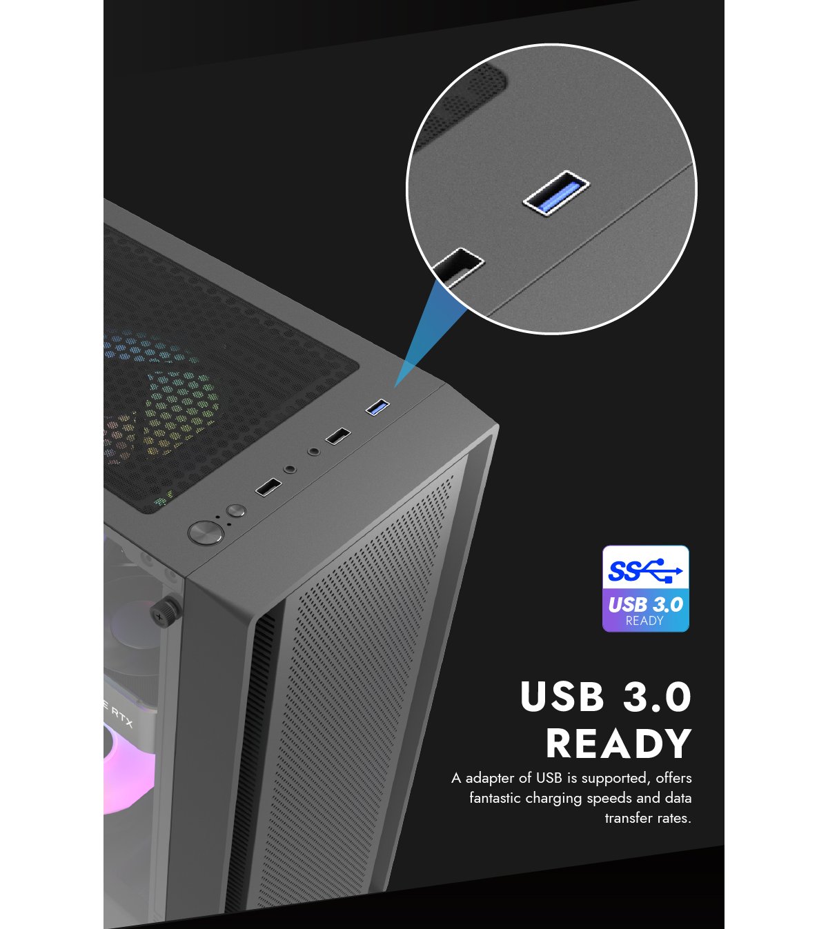 เคสคอมพิวเตอร์ DARKFLASH Computer Case DK353 White