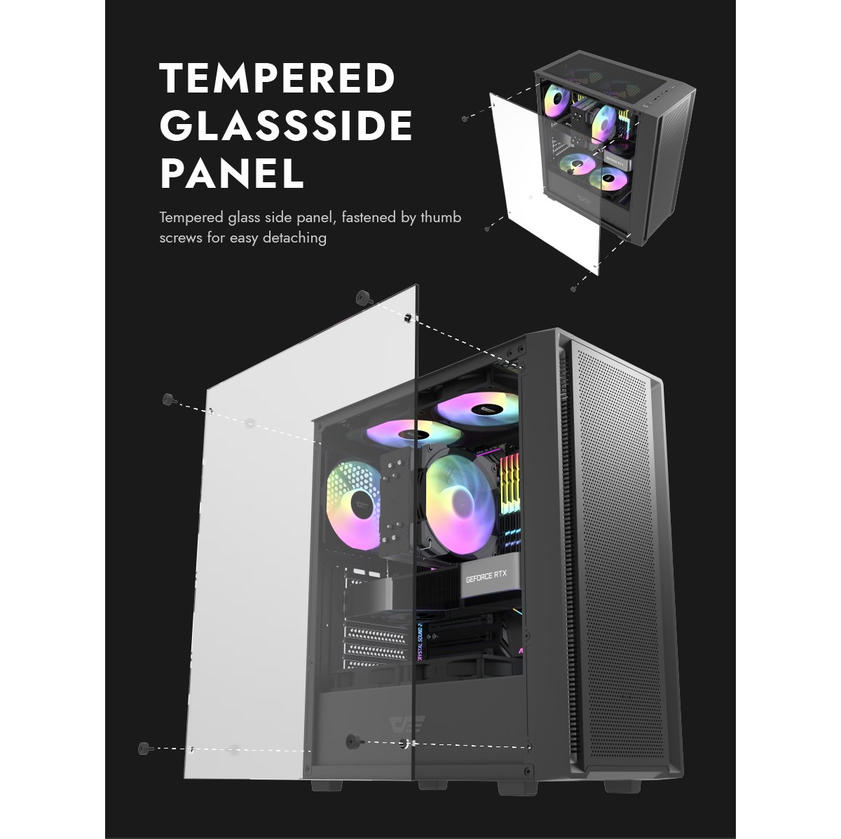 เคสคอมพิวเตอร์ DARKFLASH Computer Case DK353 Black