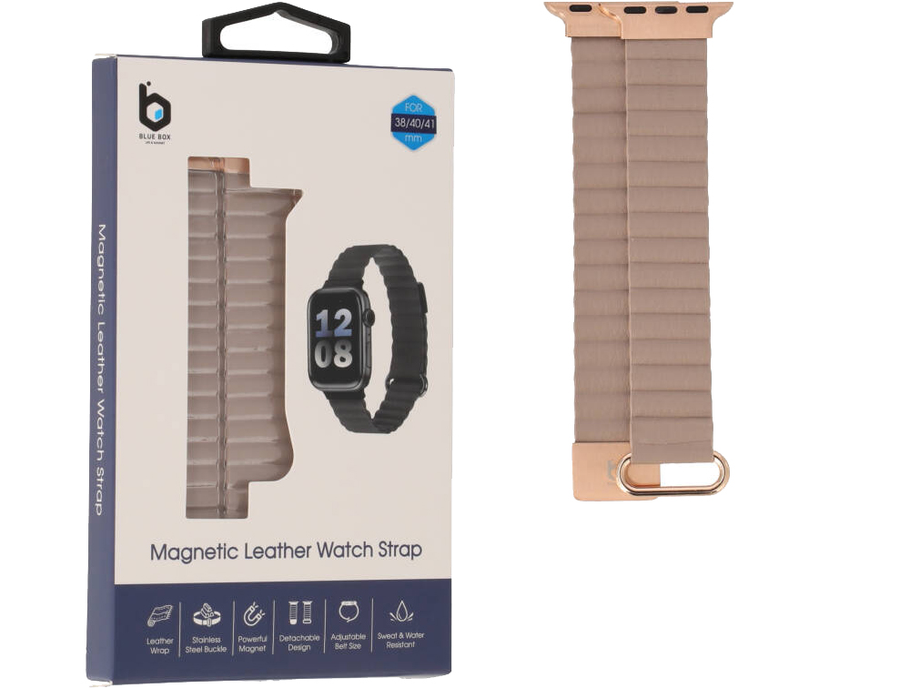 Blue Box สาย Apple Watch Strap PU leather Beige 38/40mm Beige