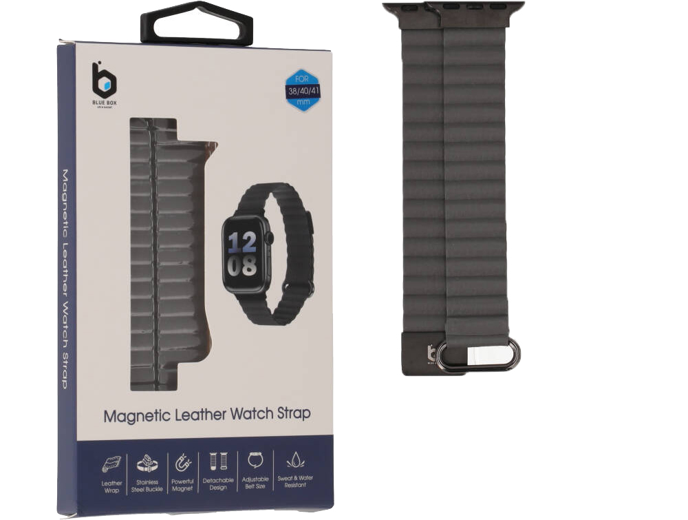 Blue Box สาย Apple Watch Strap PU leather Gray 38/40mm Gray