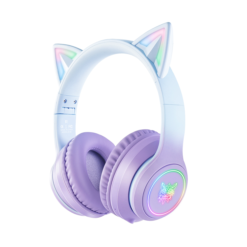 หูฟังเกมมิ่ง Onikuma B90 RGB Cat Earh สี Purple Gradient