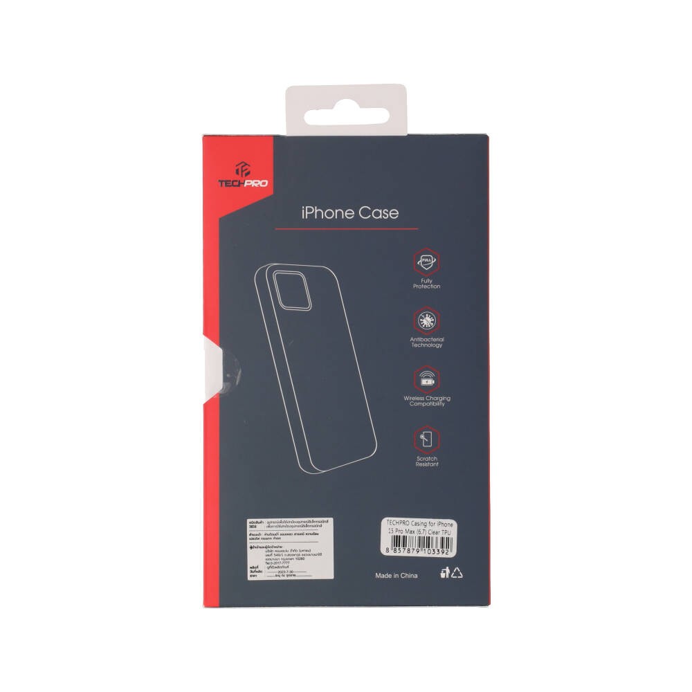 TECHPRO เคส iPhone 15 Pro Max Clear