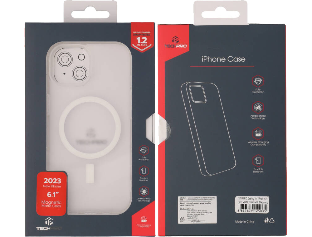 TECHPRO เคส iPhone 15 Plus Matte Clear with Magnetic