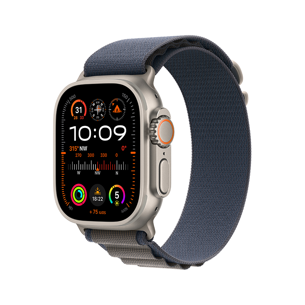 Apple Watch Ultra 2 GPS + Cellular 49mm Titanium Case with Blue Alpine ...