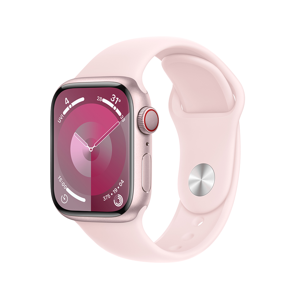 Apple Watch Series 9 GPS + Cellular 41mm Pink Aluminium Case with Light ...