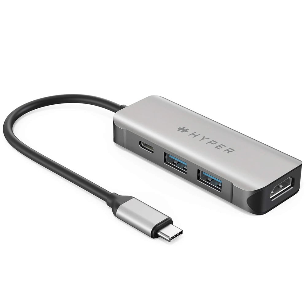 HyperDrive Port Hub 4-in-1 USB-C to HDMI + 2x USB-A + USB-C PD Gray