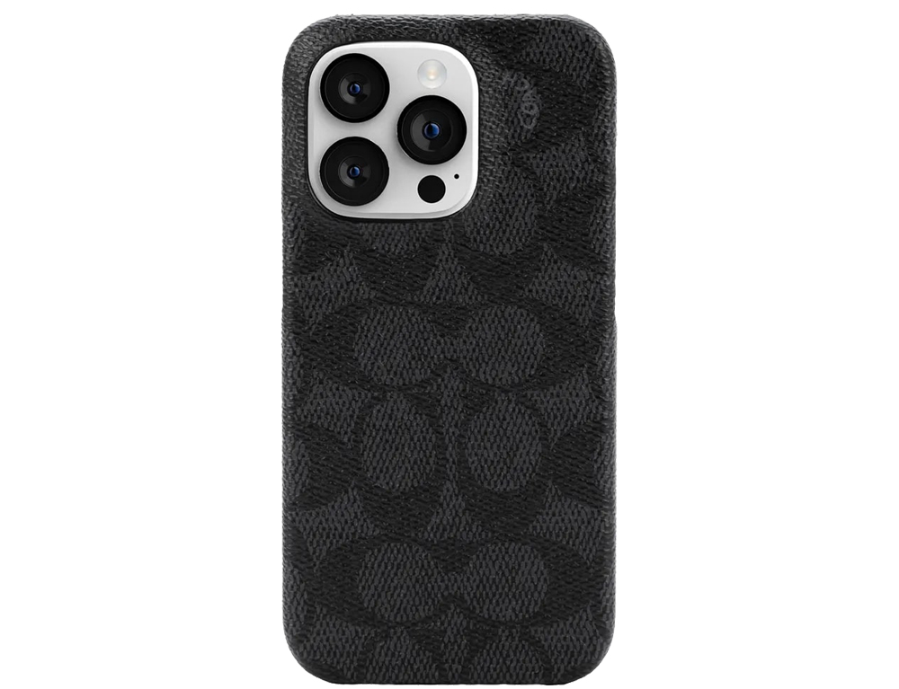 Coach เคส iPhone 15 Pro Slim Wrap Case Signature C Charcoal